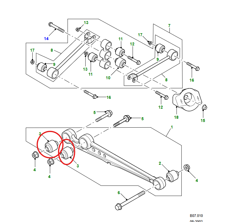 bus reactie arm achter land rover discovery 2 - ANR6947 - Jansen LaRo Parts